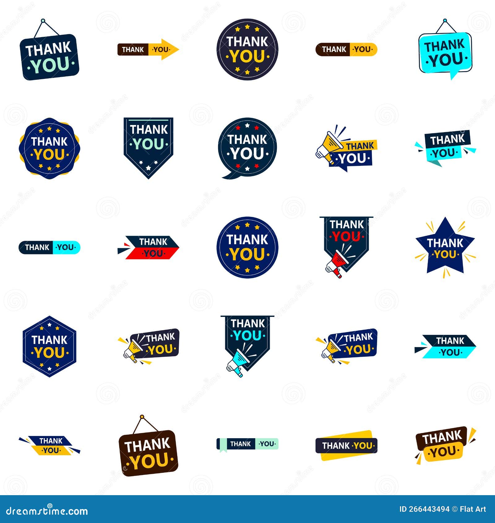 25 Eye Catching Vector Icons for Thank You Messages Stock Vector ...