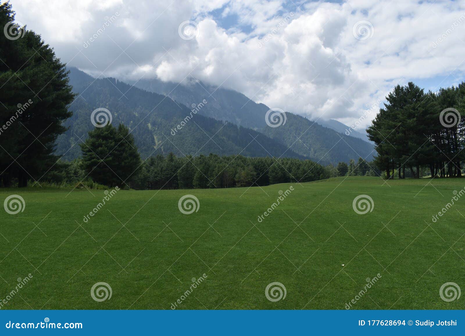 An Eye Catching View of a Golf Ground at Pahalgam Kashmir,India Stock ...