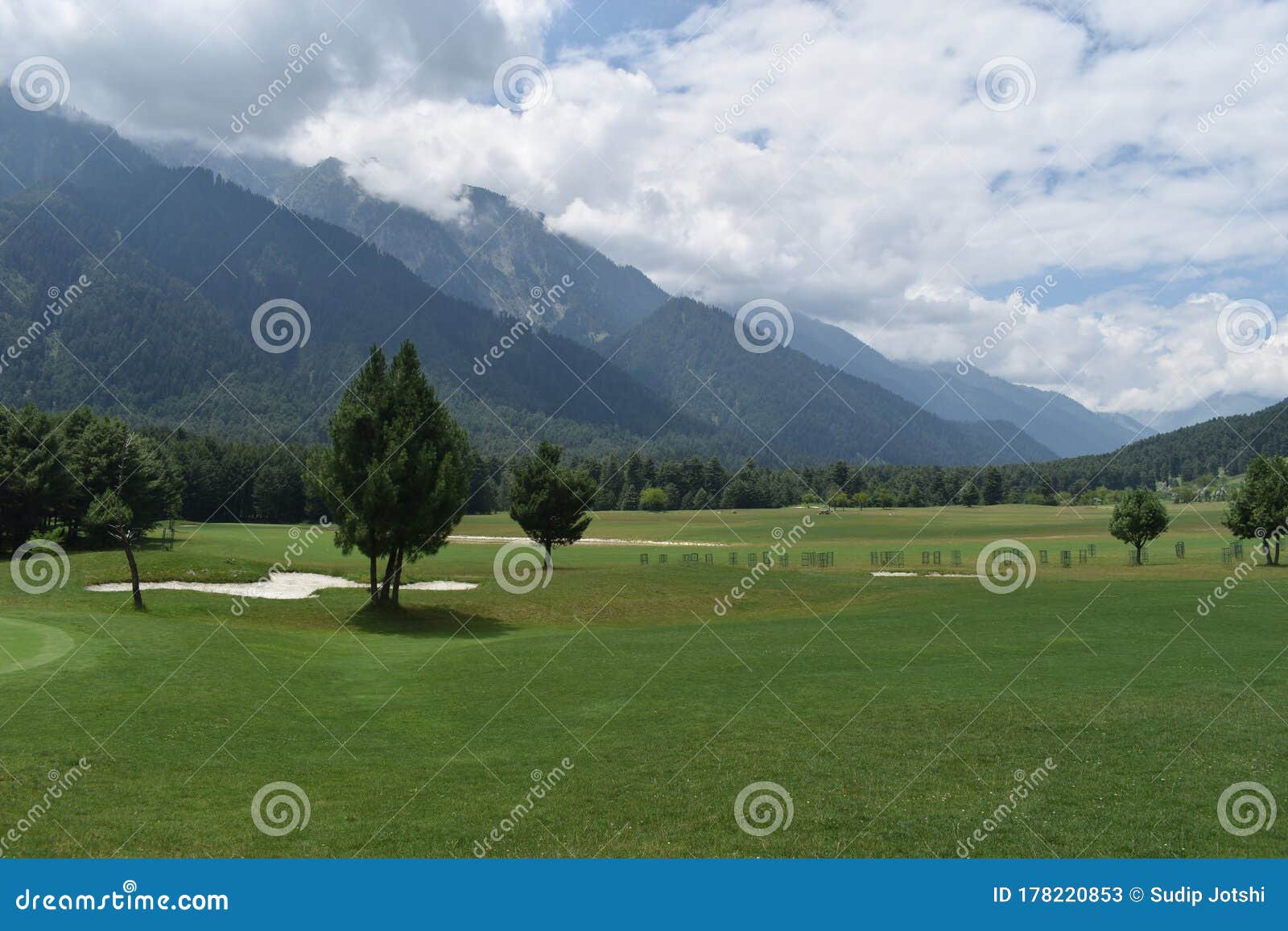 An Eye Catching View of a Golf Ground at Pahalgam Kashmir,India Stock ...