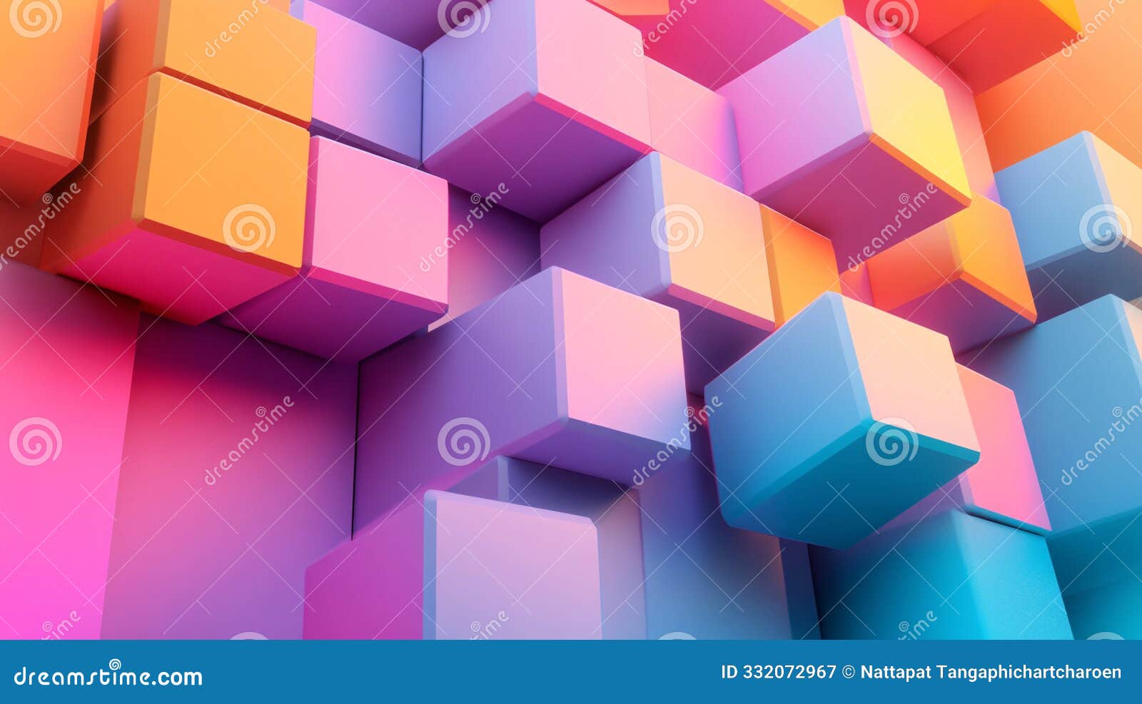 Eye Catching Visuals of Stacked 3D Geometric Shapes with Vibrant ...