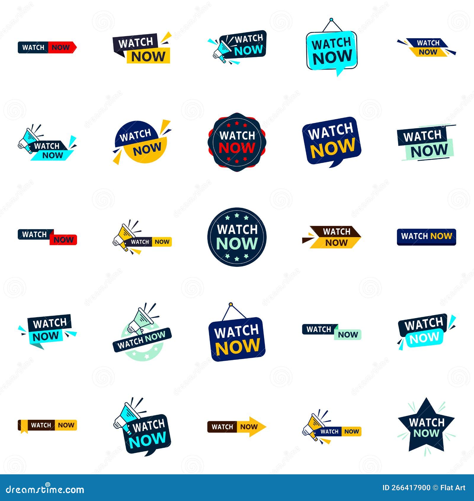 25 Eye-catching Watch Now Banners To Boost Your Visibility Stock Vector ...