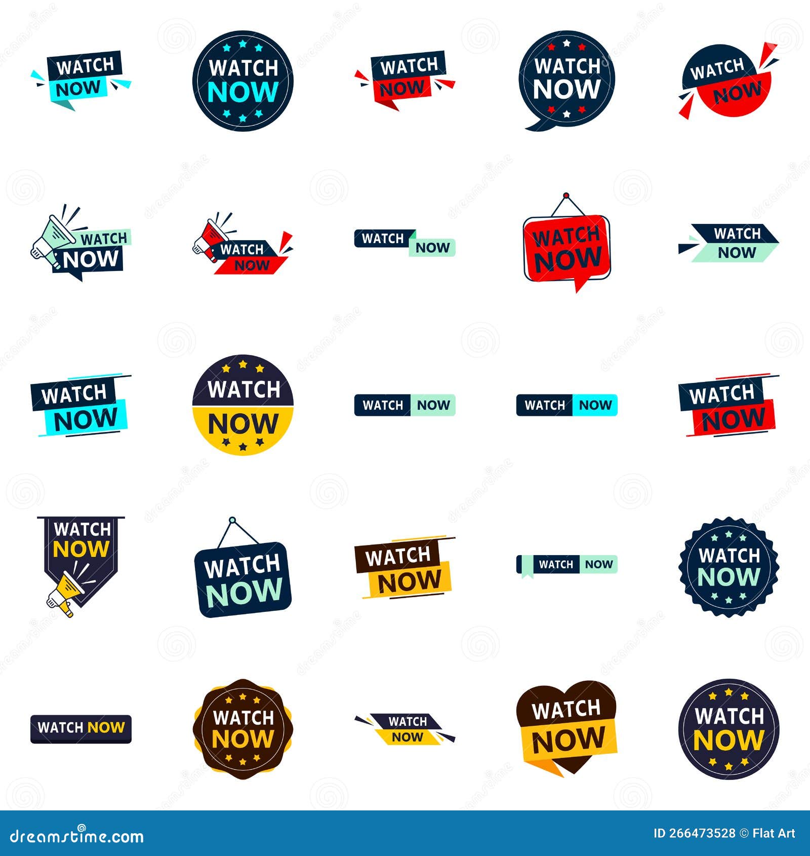 25 Eye-catching Watch Now Banners To Boost Your Visibility Stock Vector ...