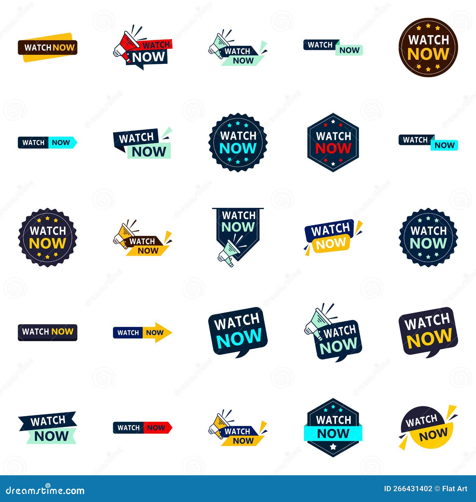 25 Eye-catching Watch Now Banners To Grab Attention Stock Vector ...