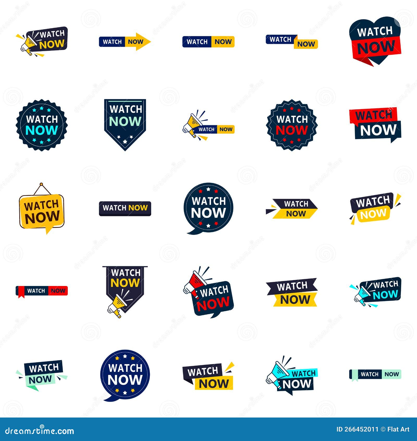 25 Eye-catching Watch Now Banners To Grab Attention Stock Vector ...