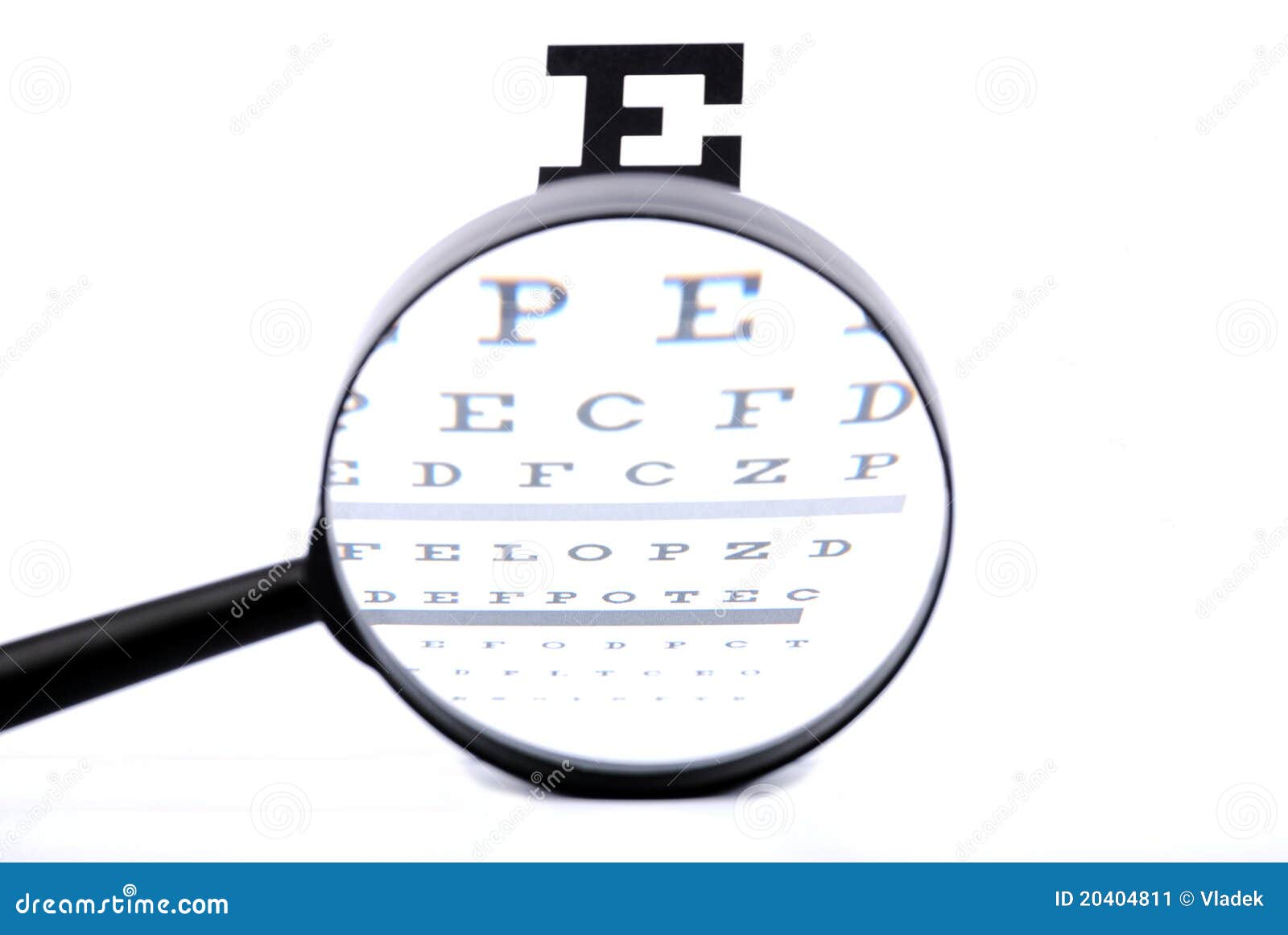 Eye Chart through a Magnifier Stock Image - Image of optician ...