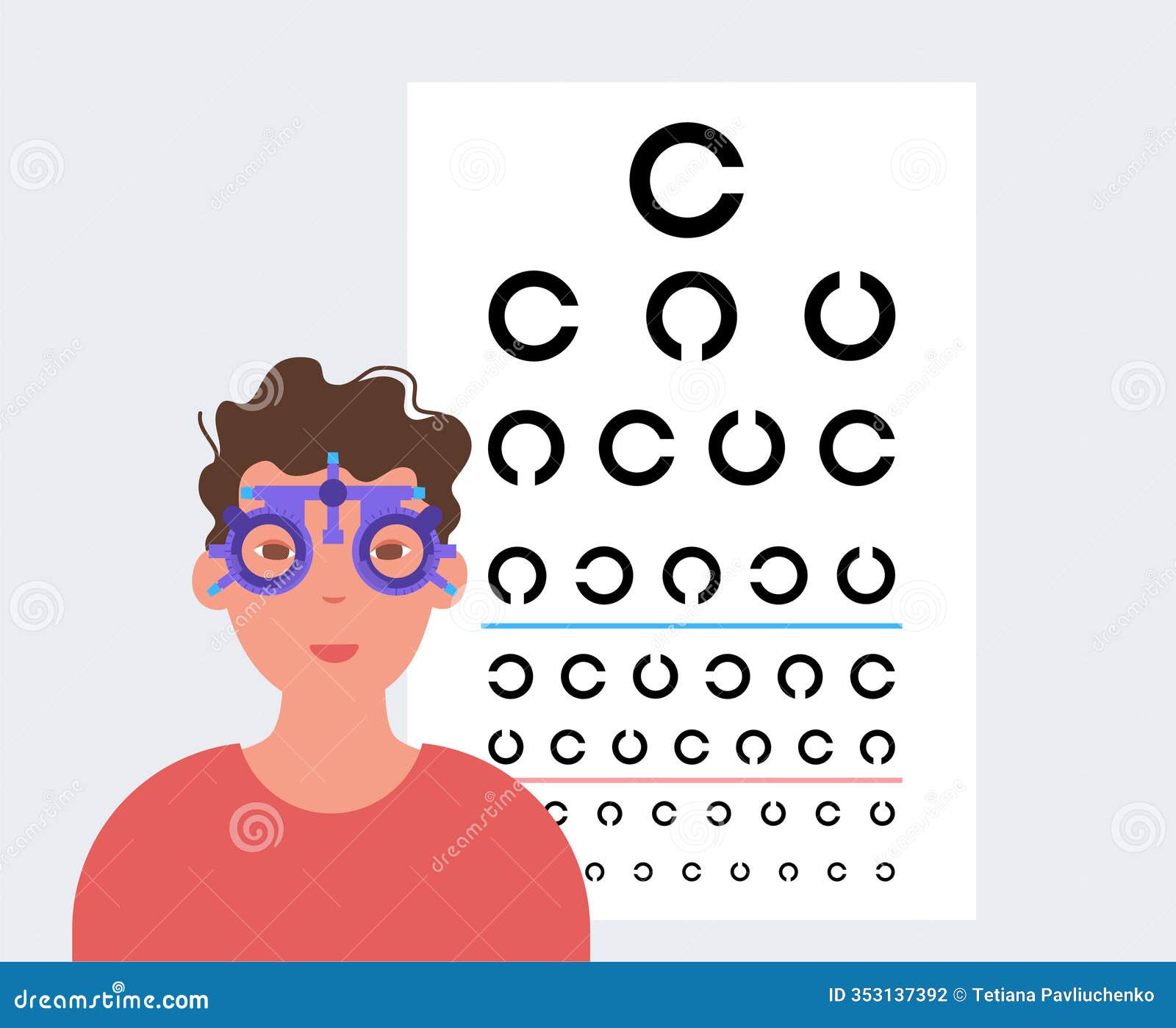 Eye chart examination stock illustration. Illustration of frame - 353137392