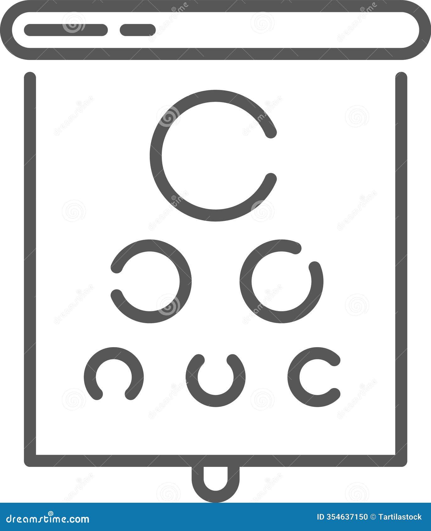 Eye Chart Showing Optometry Test for Visual Acuity Presenting Landolt C ...