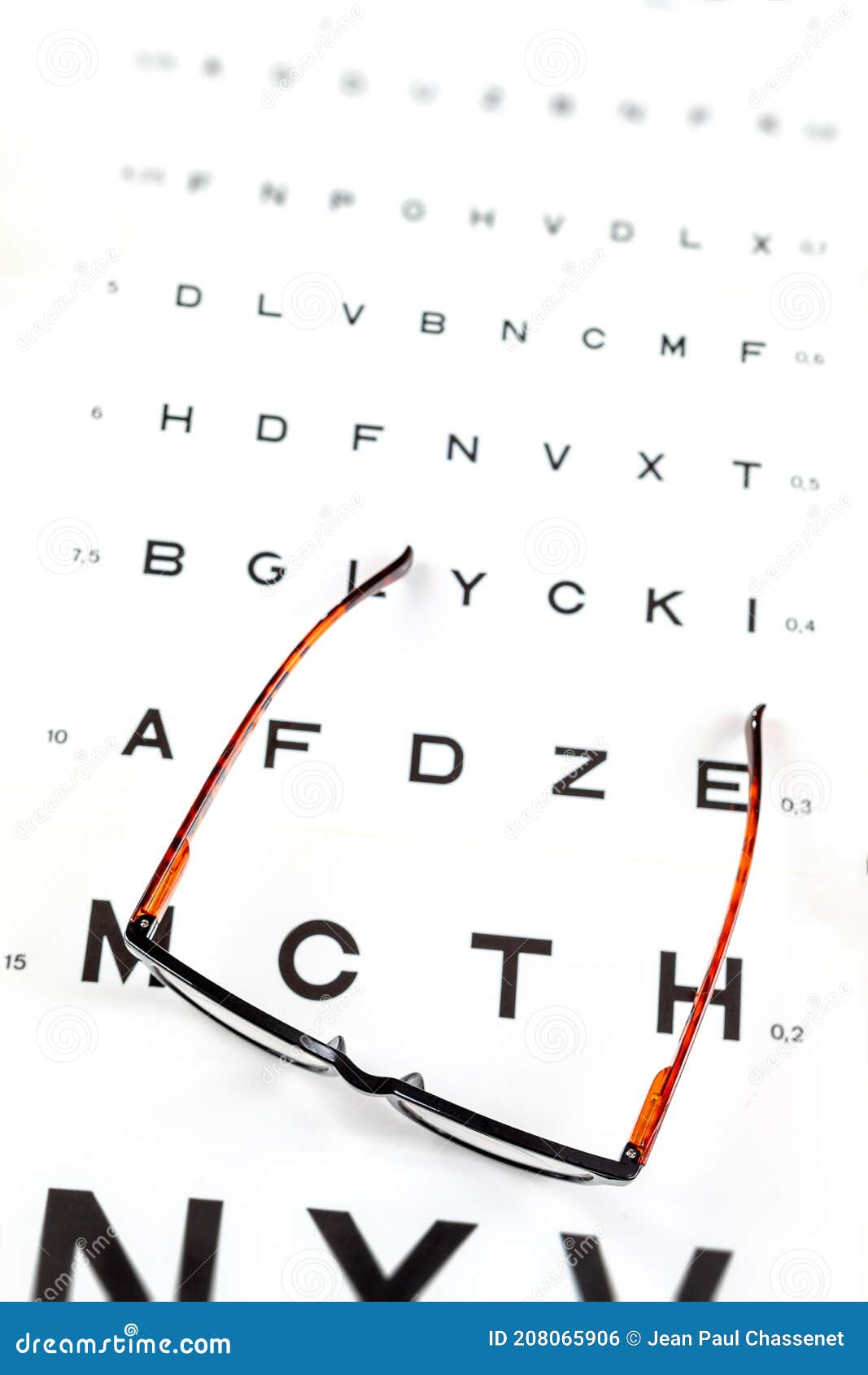 Eye Chart on Tablet and the Glass with E Standard Logarithm Eyesight ...