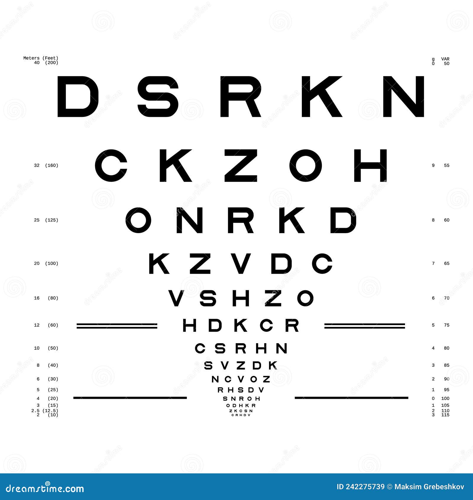 Visual Acuity Is Testing To Check And Measure Clarity Of Vision. Woman ...