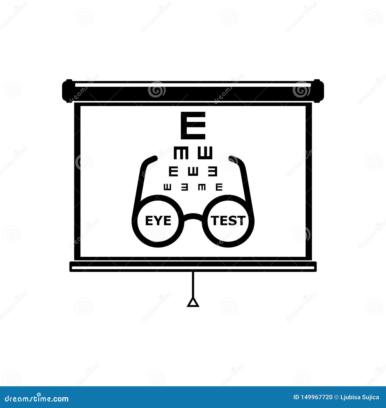 Eye Chart Test Icon, Eyesight Check Stock Vector - Illustration of look ...