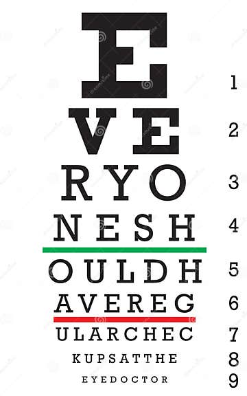 Eye Chart Vector stock vector. Illustration of characters - 12844494
