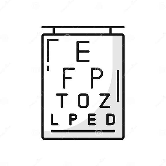 Eye Chart, Vision Test or Eyesight Exam, Optometry Stock Vector ...