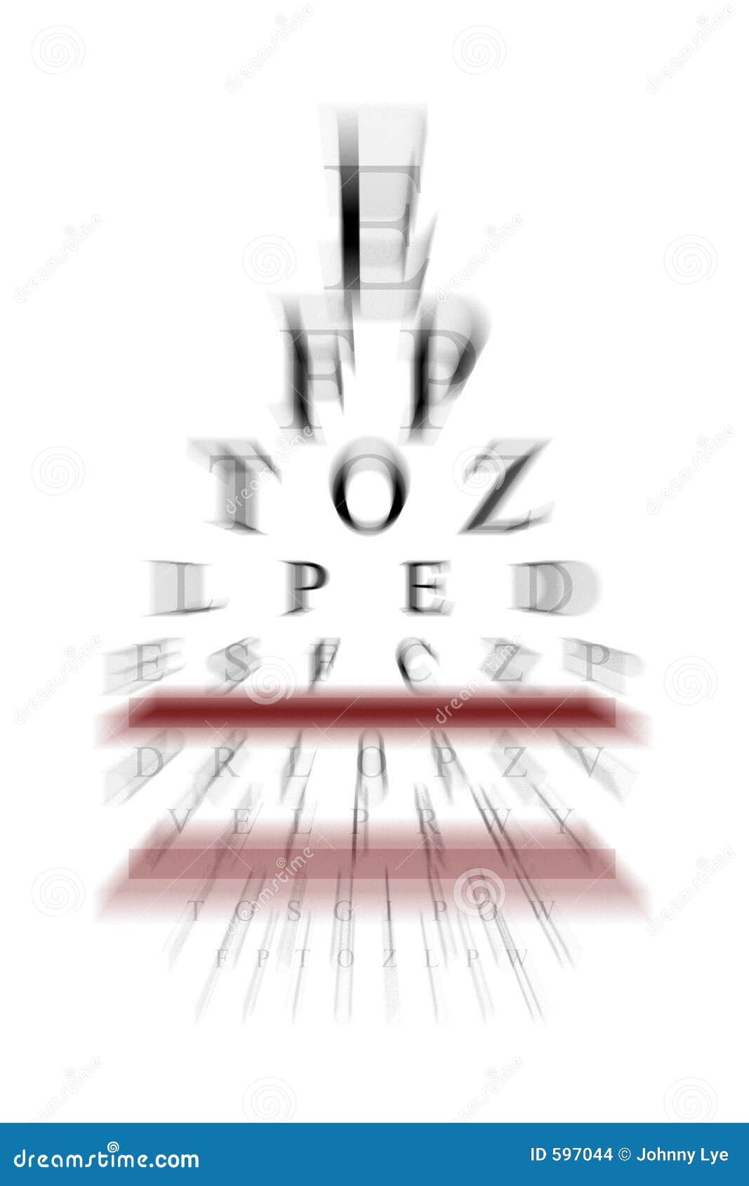 Eye chart with zoom effect stock illustration. Illustration of sight ...
