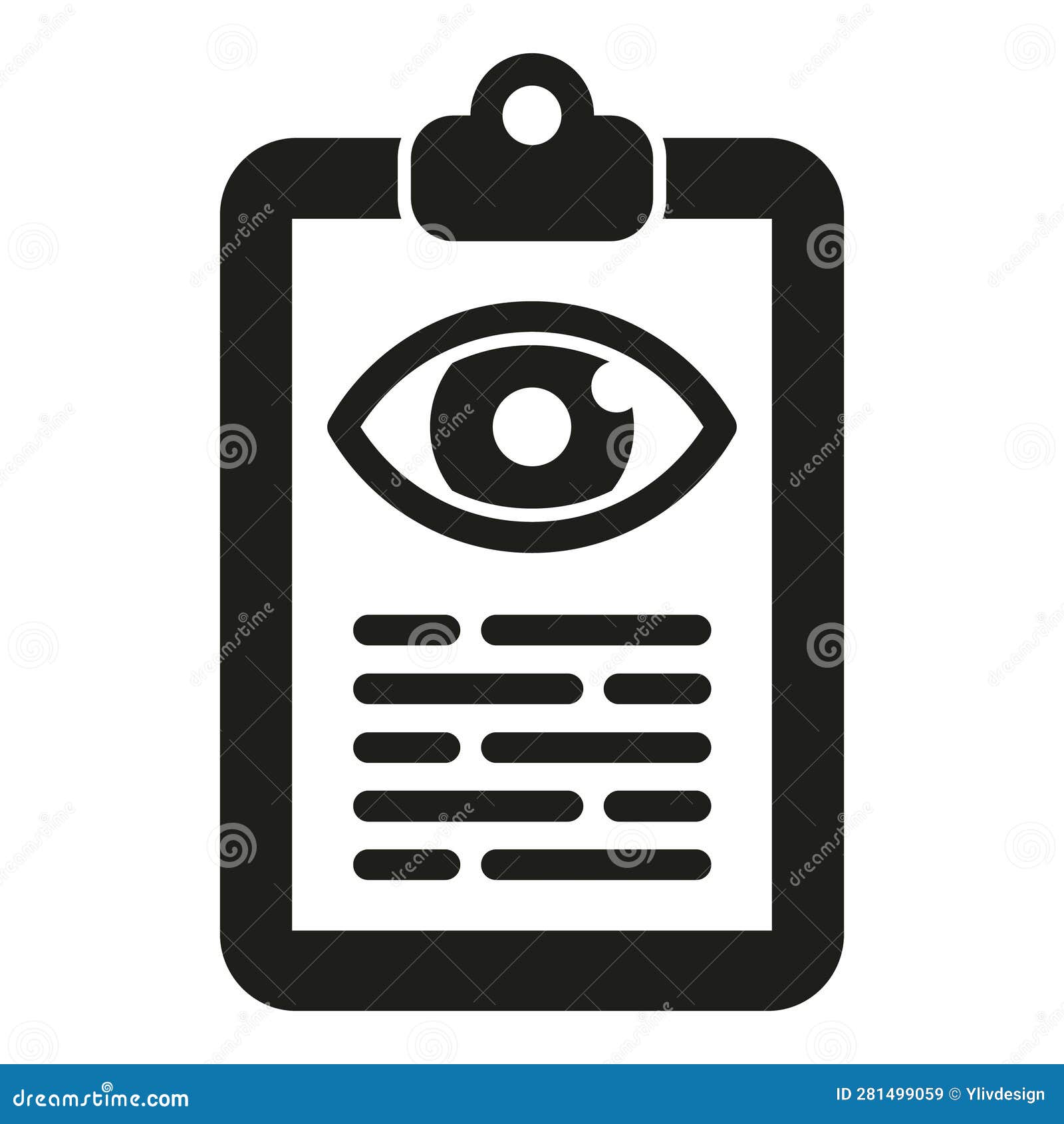 Eye Check Clipboard Icon Simple Vector. Test Care Stock Vector ...