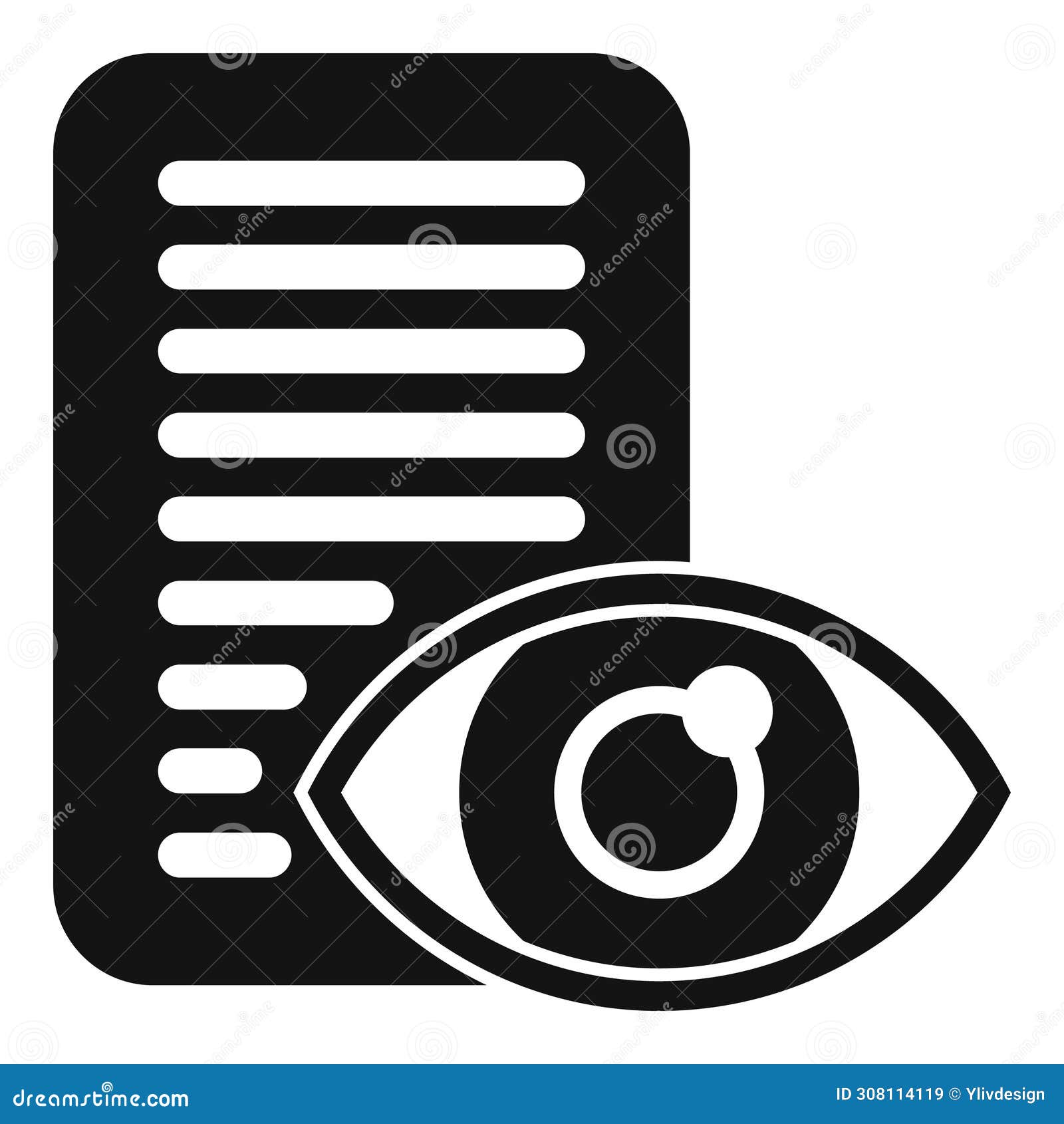 Eye Check Document Icon Simple Vector. Scan Signature Stock Vector ...