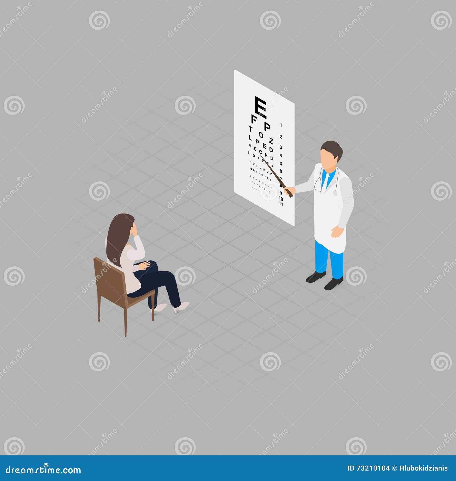 Eye check up stock vector. Illustration of woman, girl - 73210104