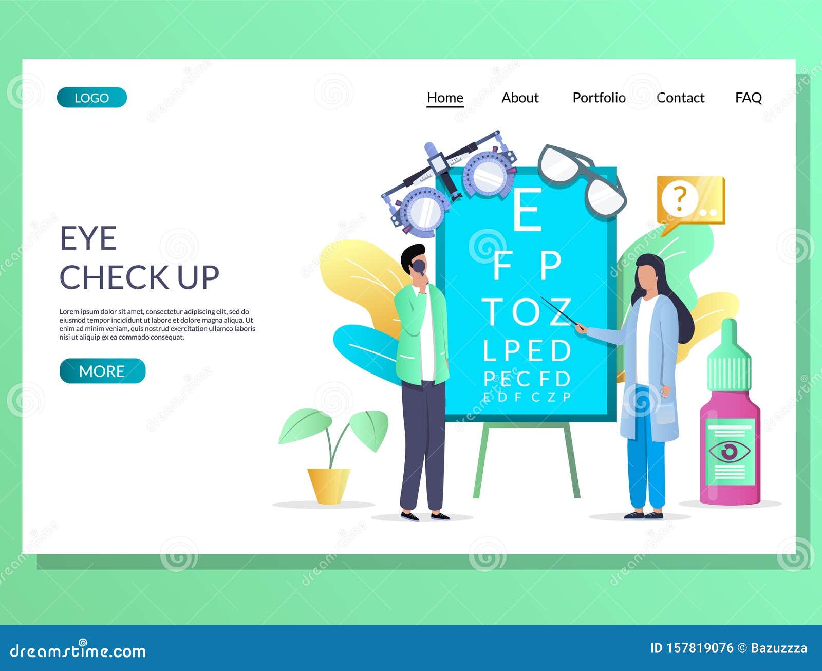 Eye Check Up Vector Website Landing Page Design Template Stock Vector ...