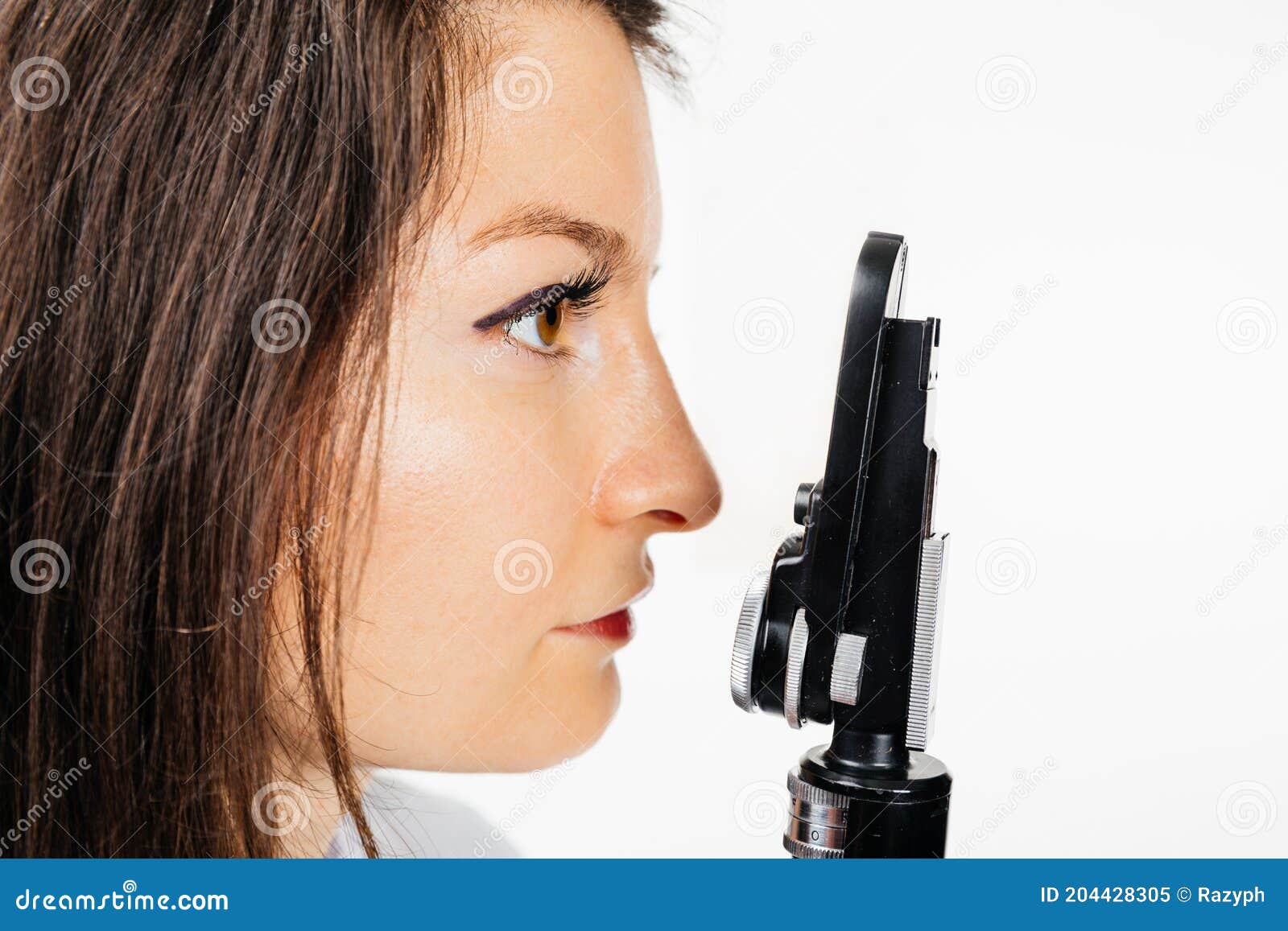 Eye Checkup Using Equipment Stock Image - Image of female, sight: 204428305