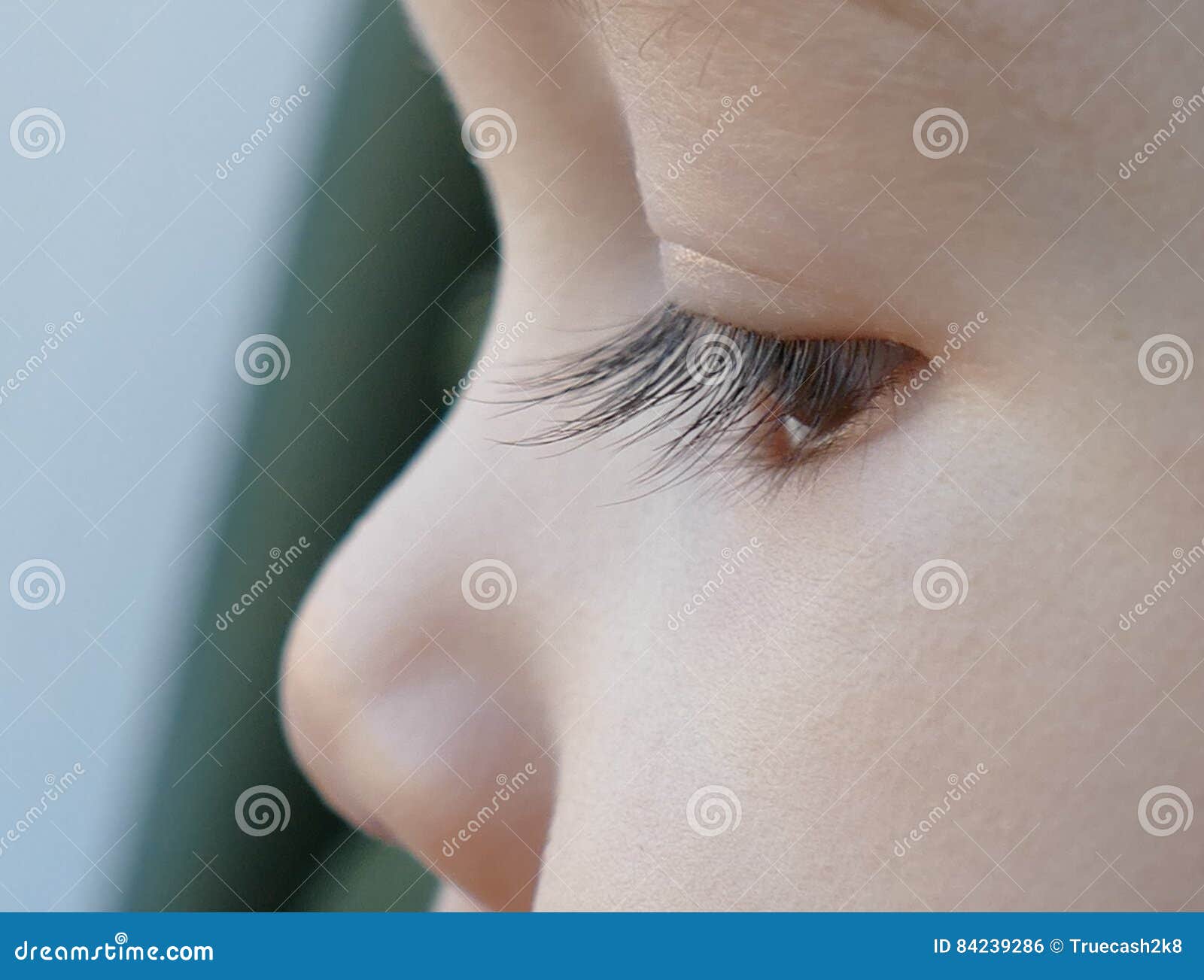 Eye of the Child Looking at Window, Closeup Macro Shoot. Stock Photo ...