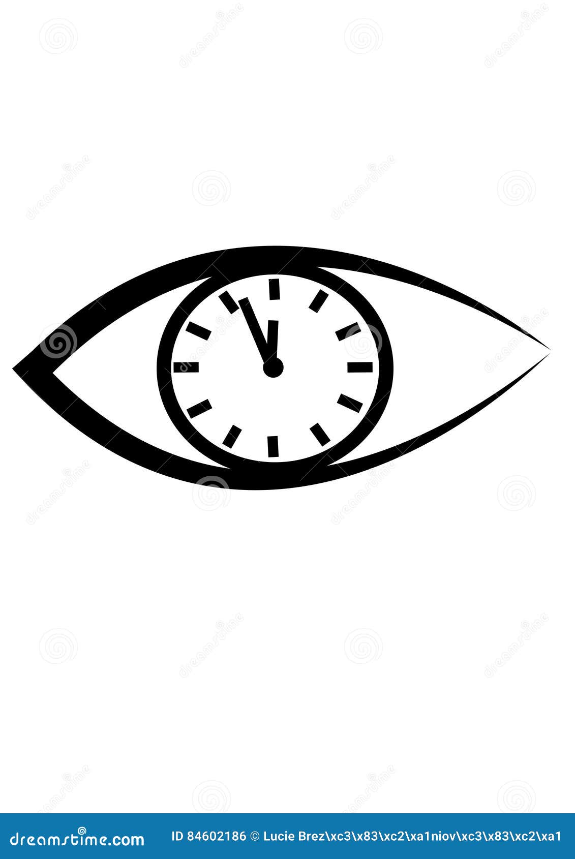 Eye, clock stock illustration. Illustration of graphic - 84602186