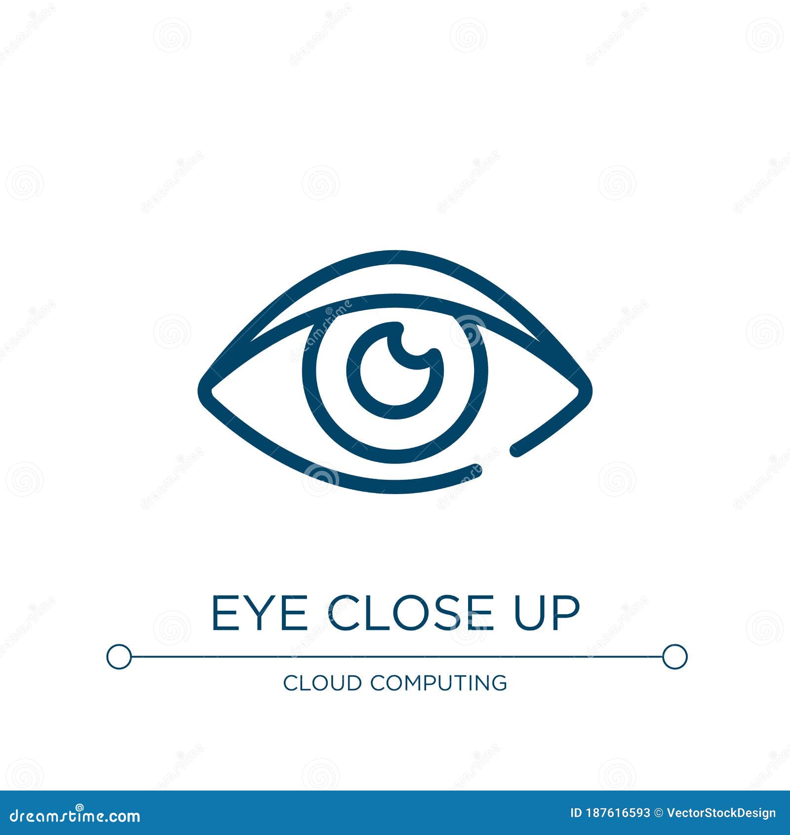 Eye Close Up Icon. Linear Vector Illustration from Cursors and Pointers ...
