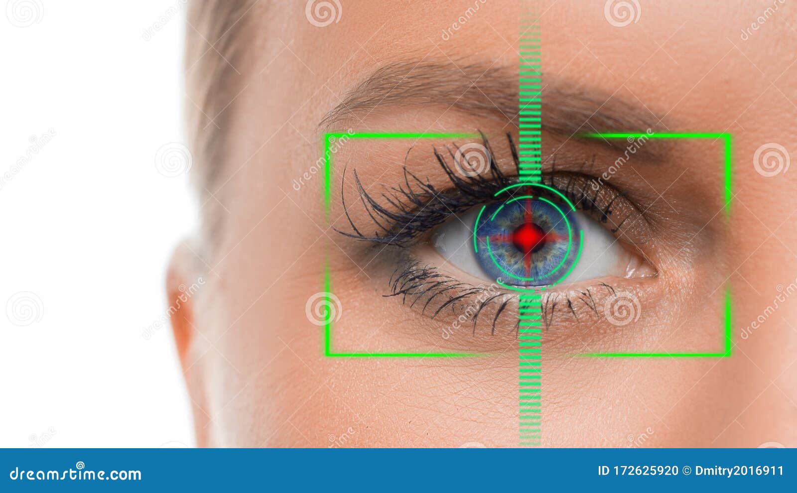 Eye Close Up. Iris Identification Concept. Stock Photo - Image of focus ...