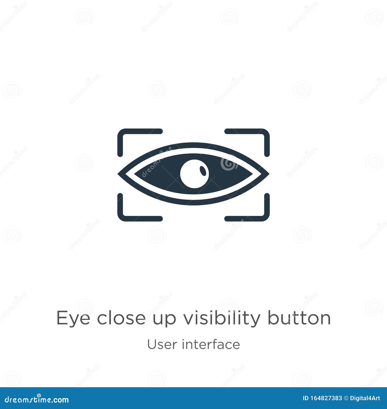 Eye Close Up Visibility Button Icon Vector. Trendy Flat Eye Close Up ...