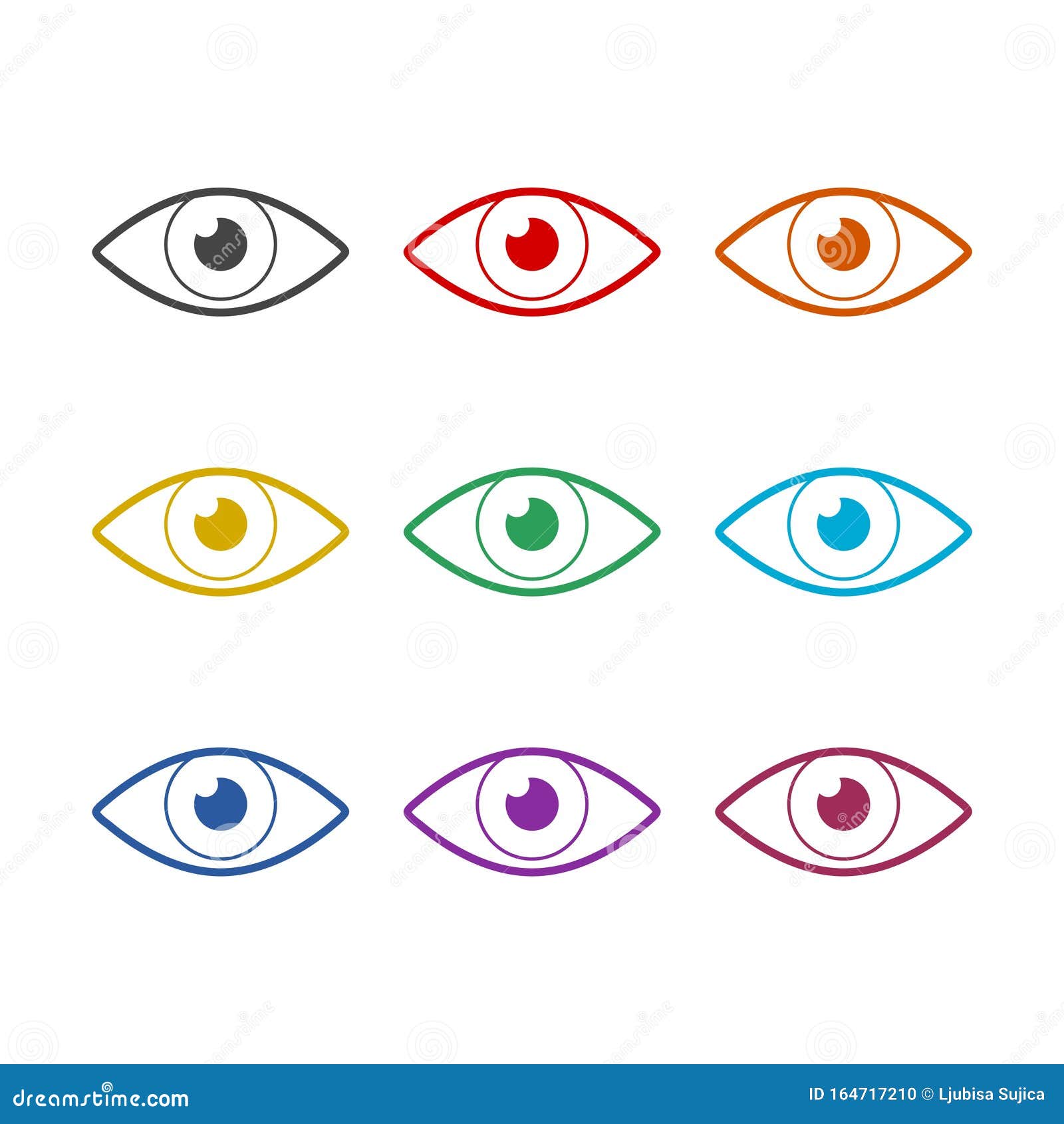 Eye Color Icon Set Isolated on White Background Stock Vector ...