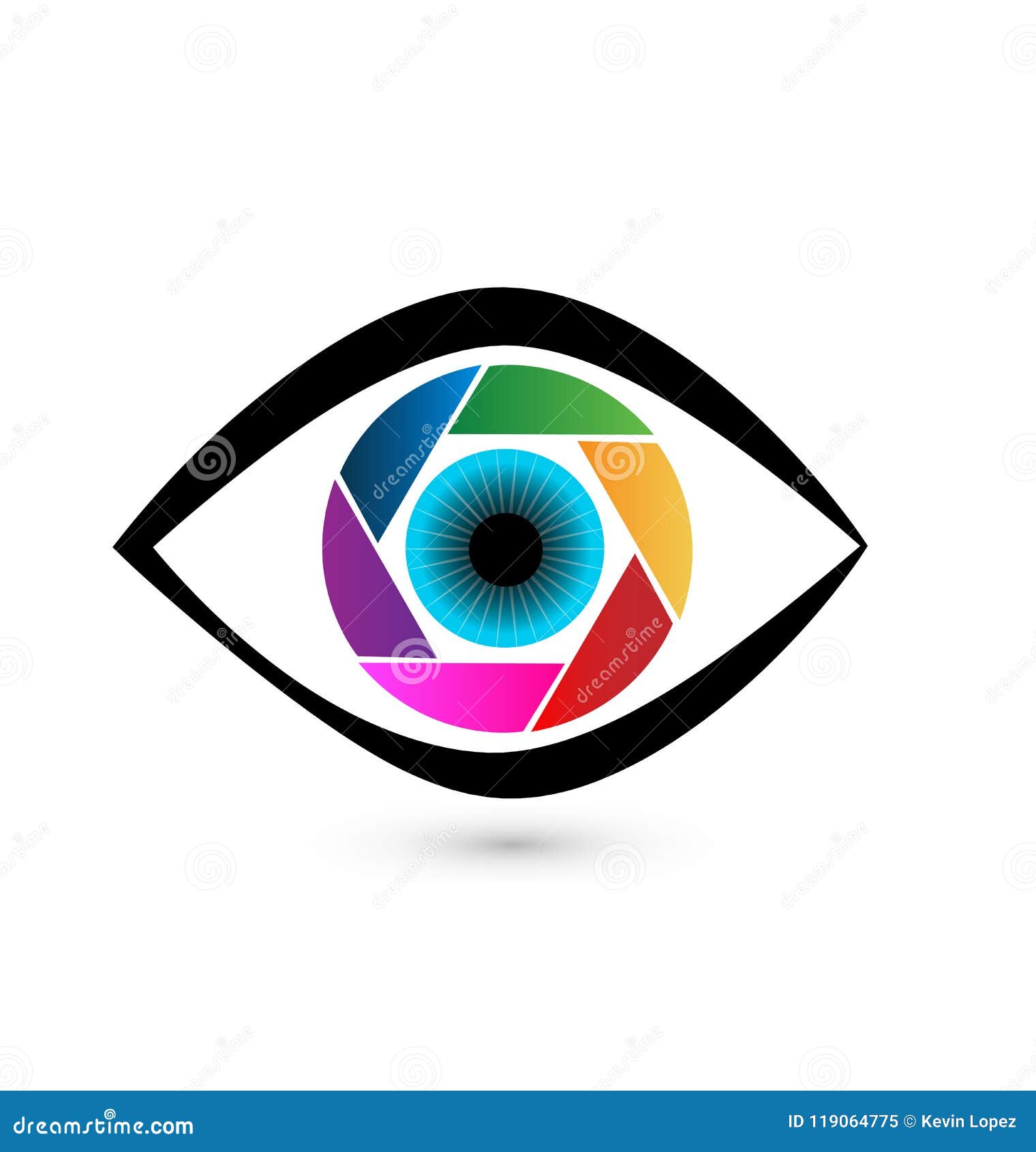 Eye colorful iris vector stock vector. Illustration of idea - 119064775