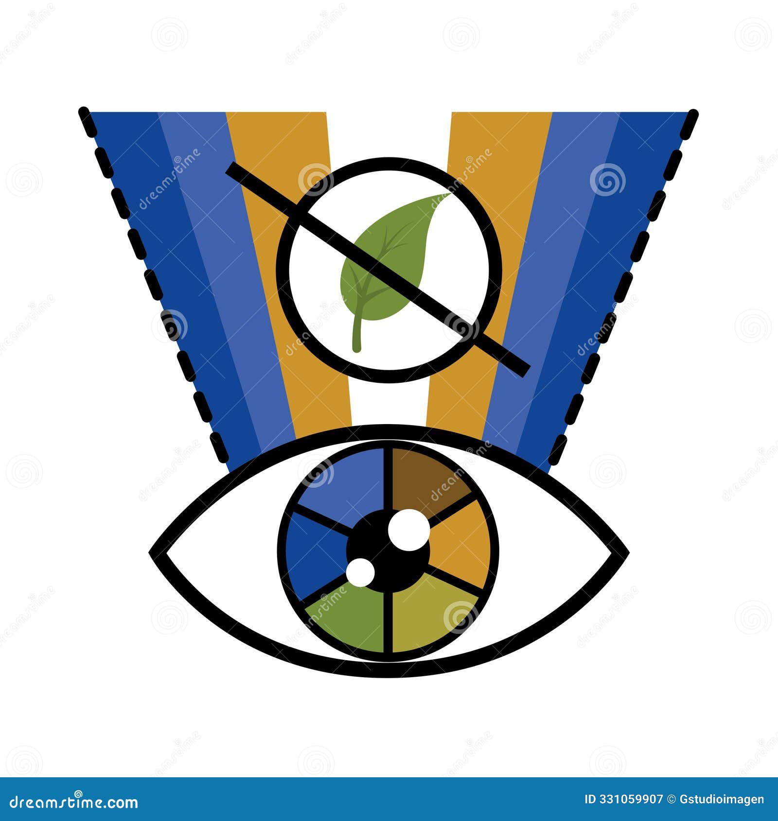 Colour Blindness And Normal Vision Glasses Vector Illustration ...