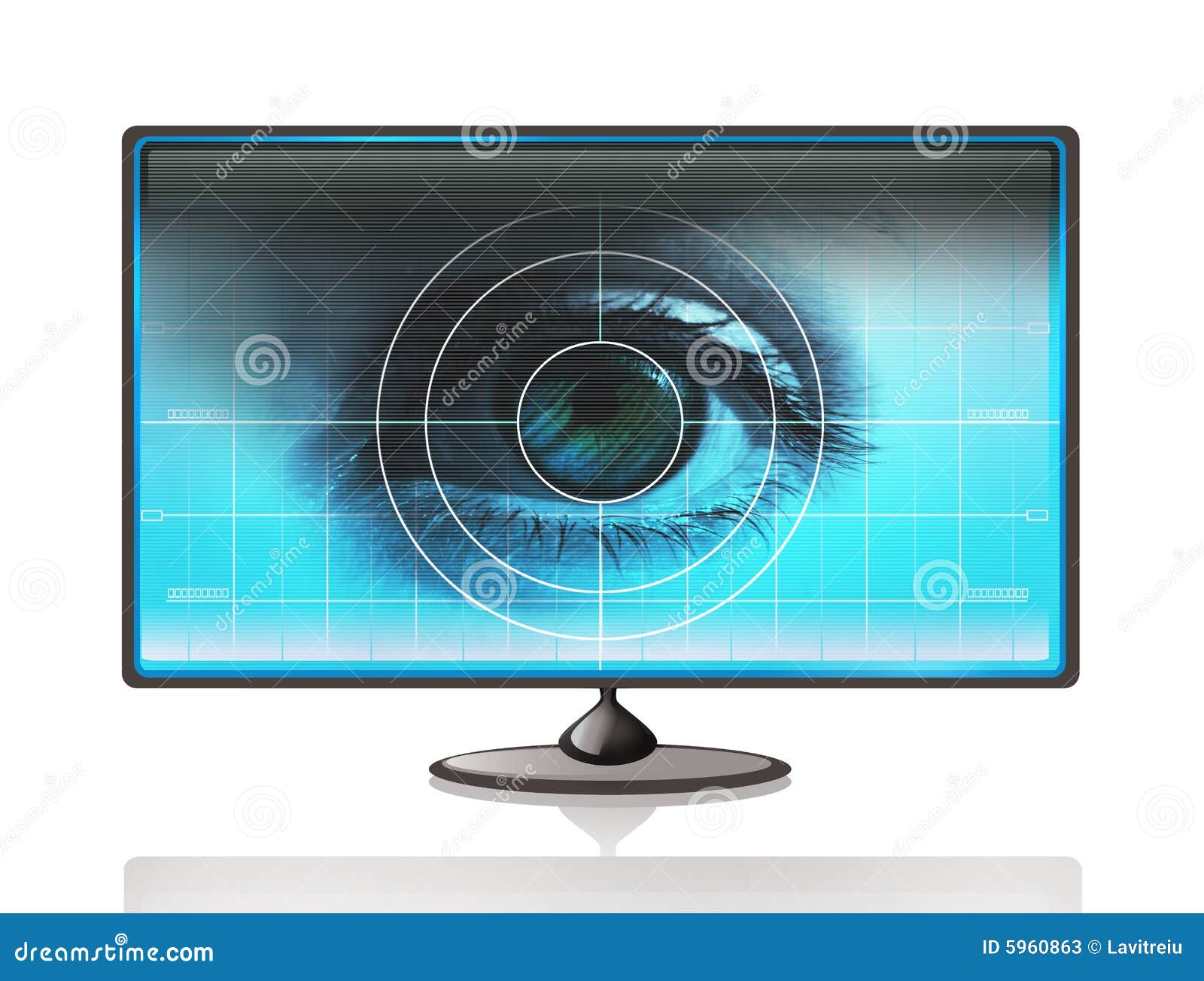 Eye on computer display stock image. Image of closeup - 5960863