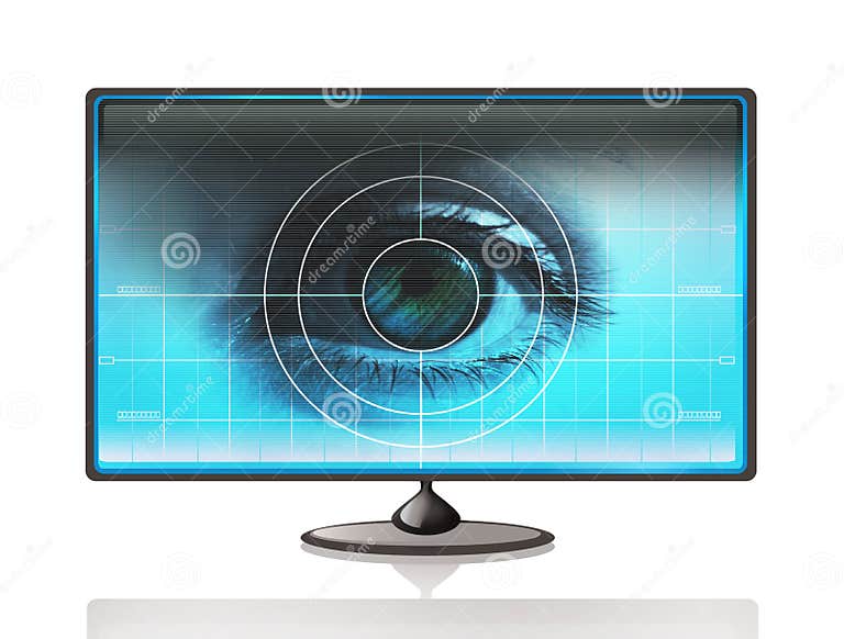 Eye on computer display stock image. Image of closeup - 5960863