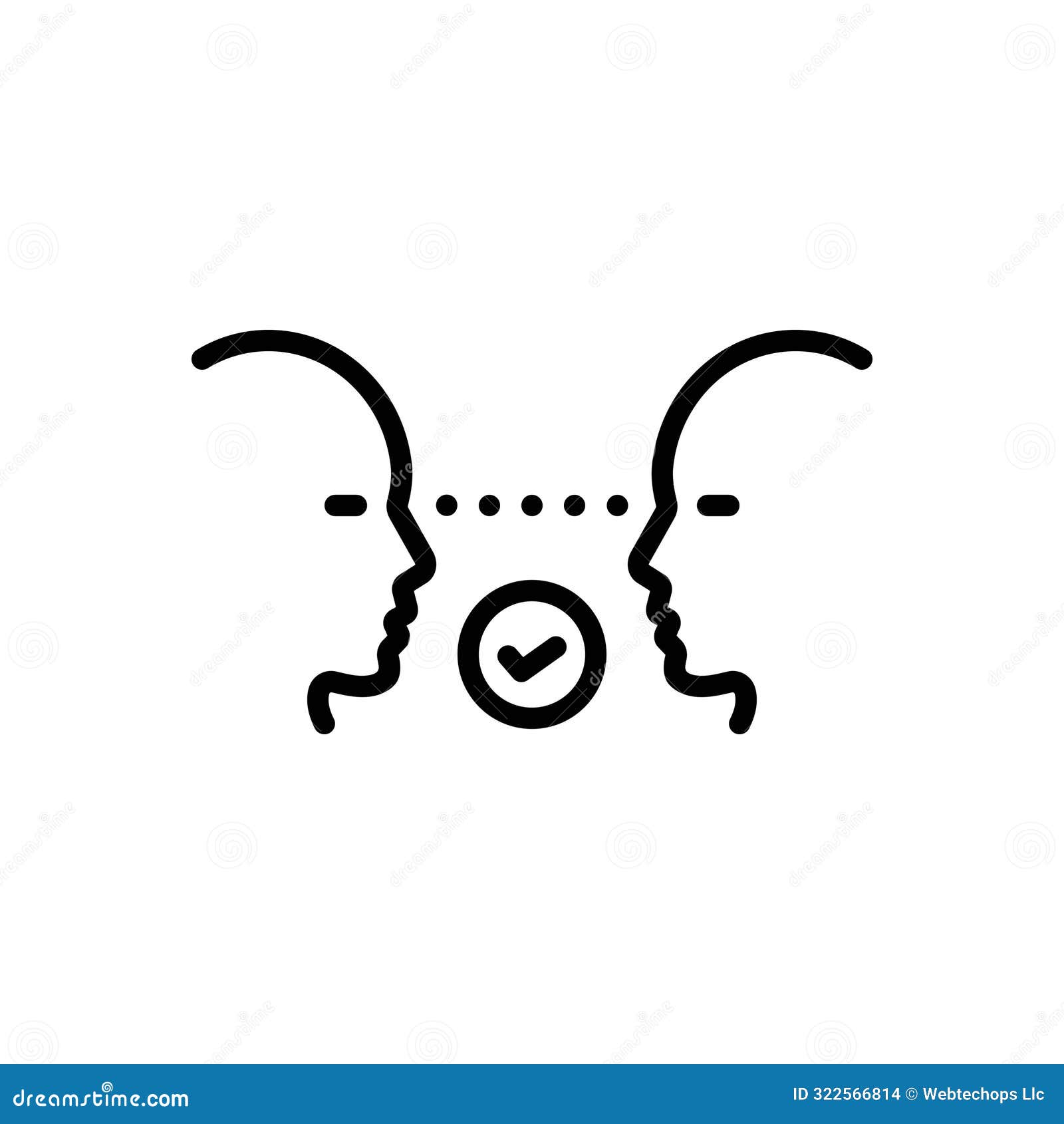Black Line Icon for Eye Contact, Eye and Looking Stock Vector ...