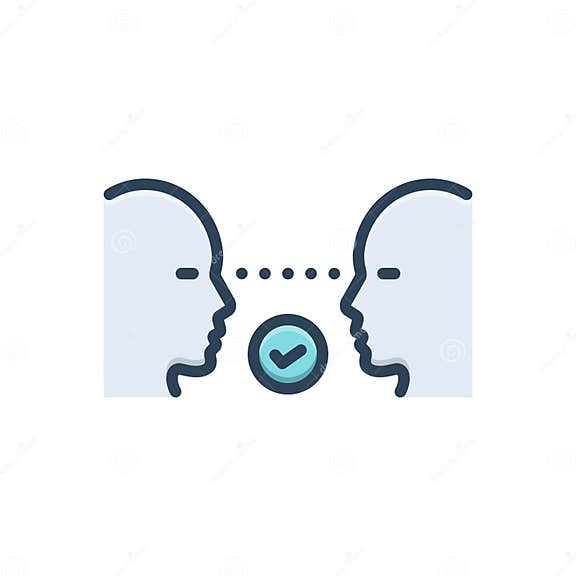 Color Illustration Icon for Eye Contact, Eye and Face Stock Vector ...