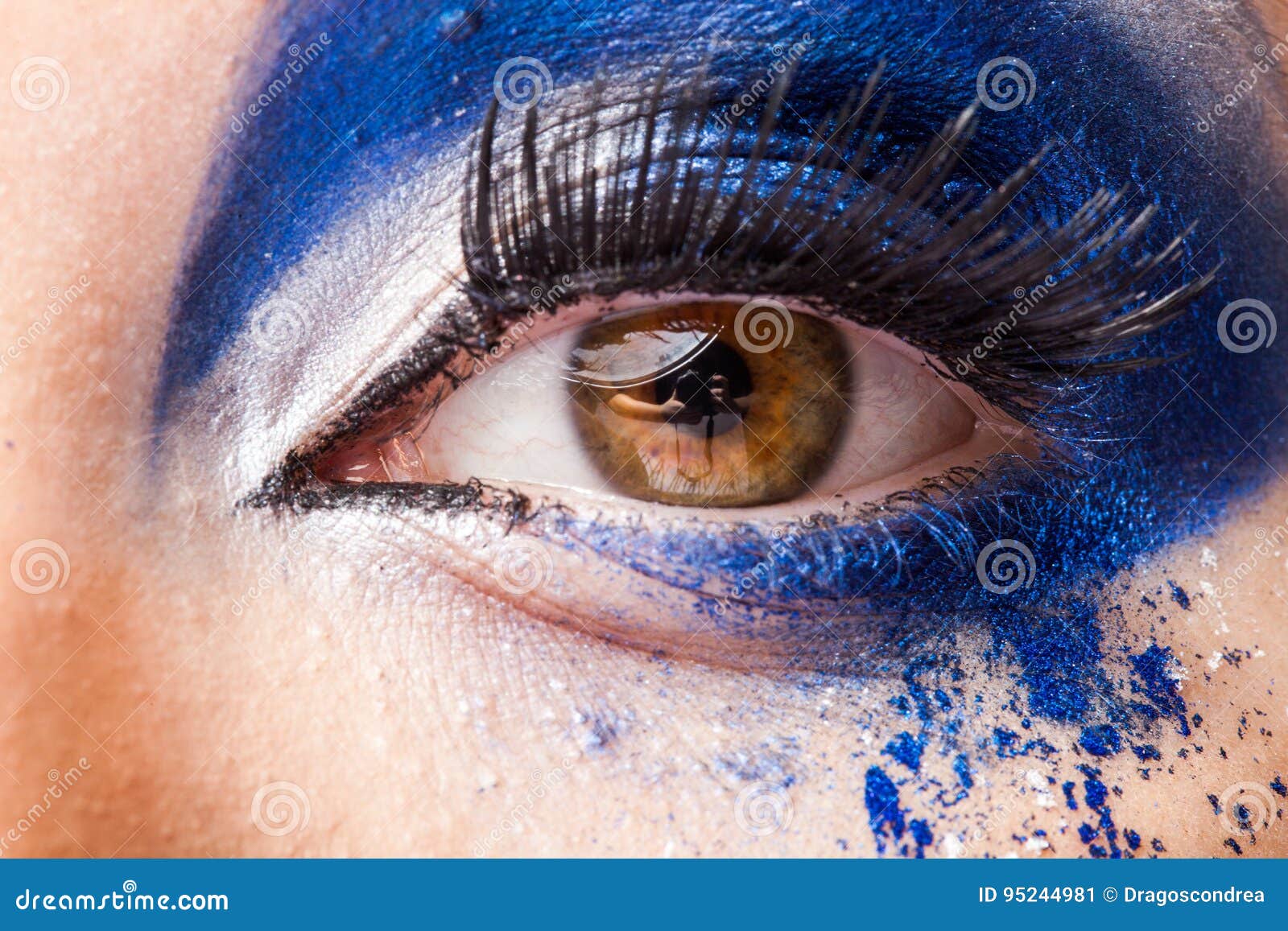 Eye with Creative Makeup in Close Photo Stock Image - Image of paint ...