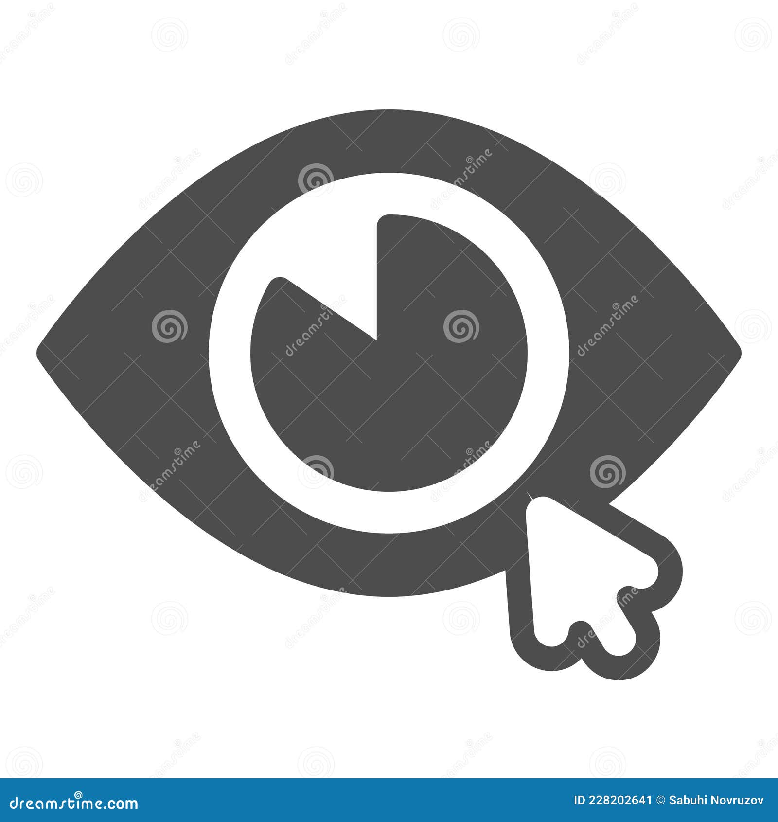Eye and Cursor Pointer Mouse Solid Icon, Web Design Concept, Digital ...