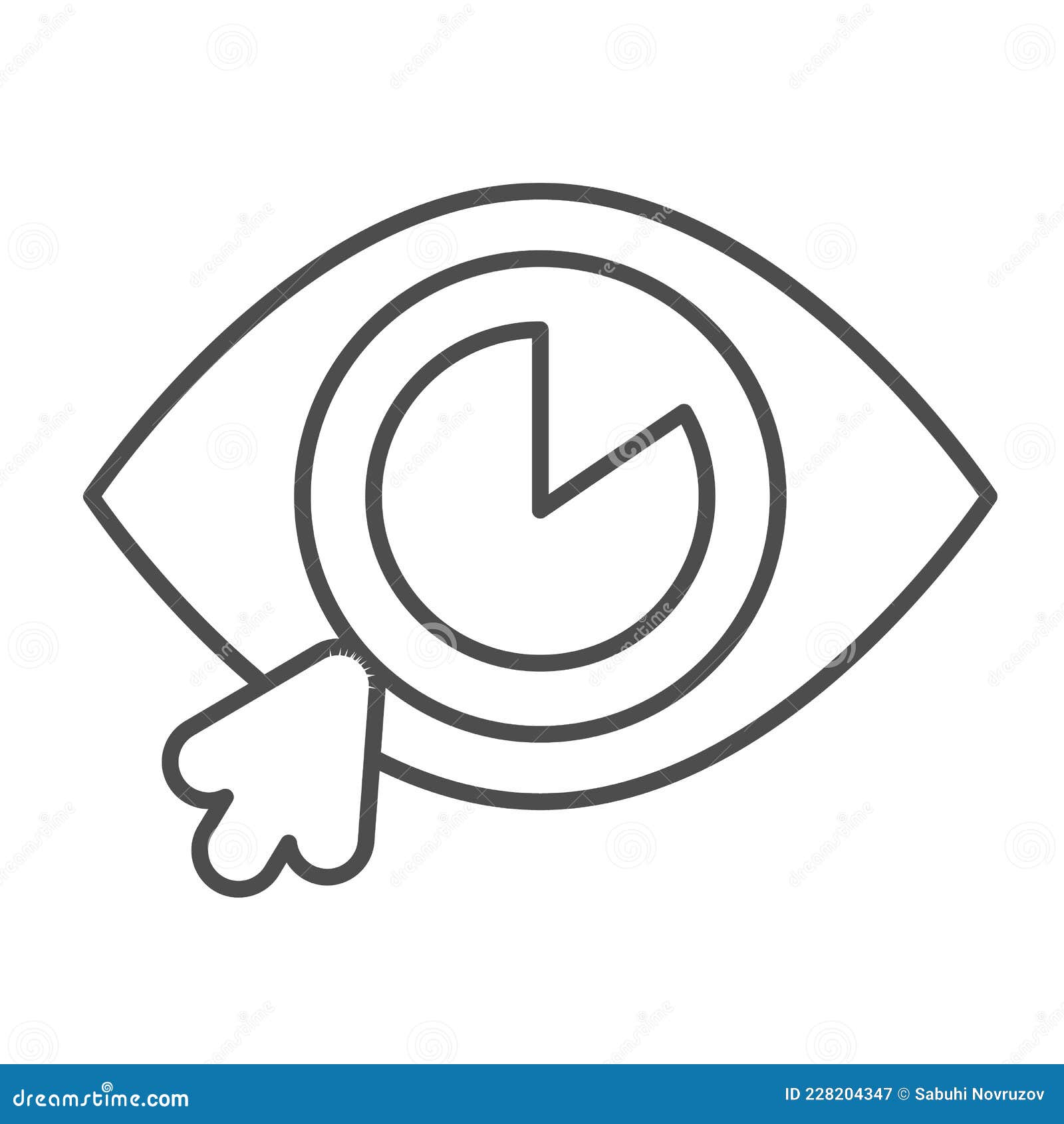 Eye and Cursor Pointer Mouse Thin Line Icon, Web Design Concept ...