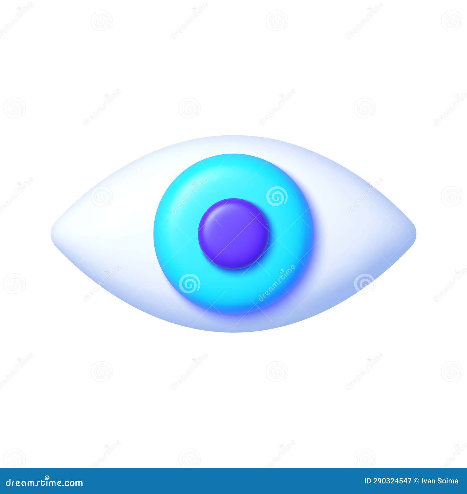 Eye 3d on White Background. App Icon Stock Illustration - Illustration ...