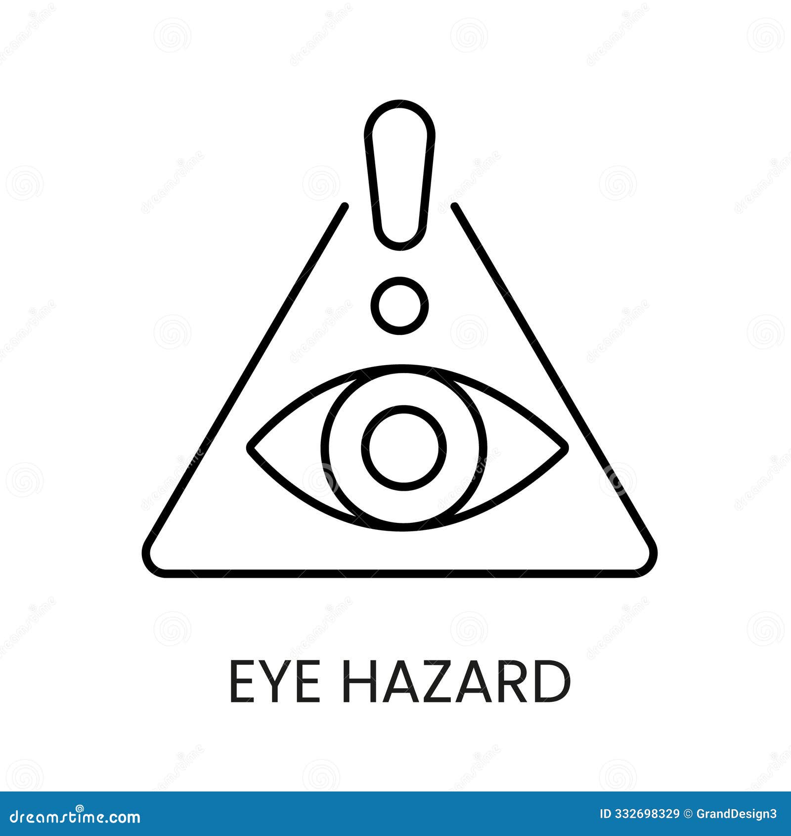 Eye Danger Line Icon Vector with Editable Stroke Stock Vector ...