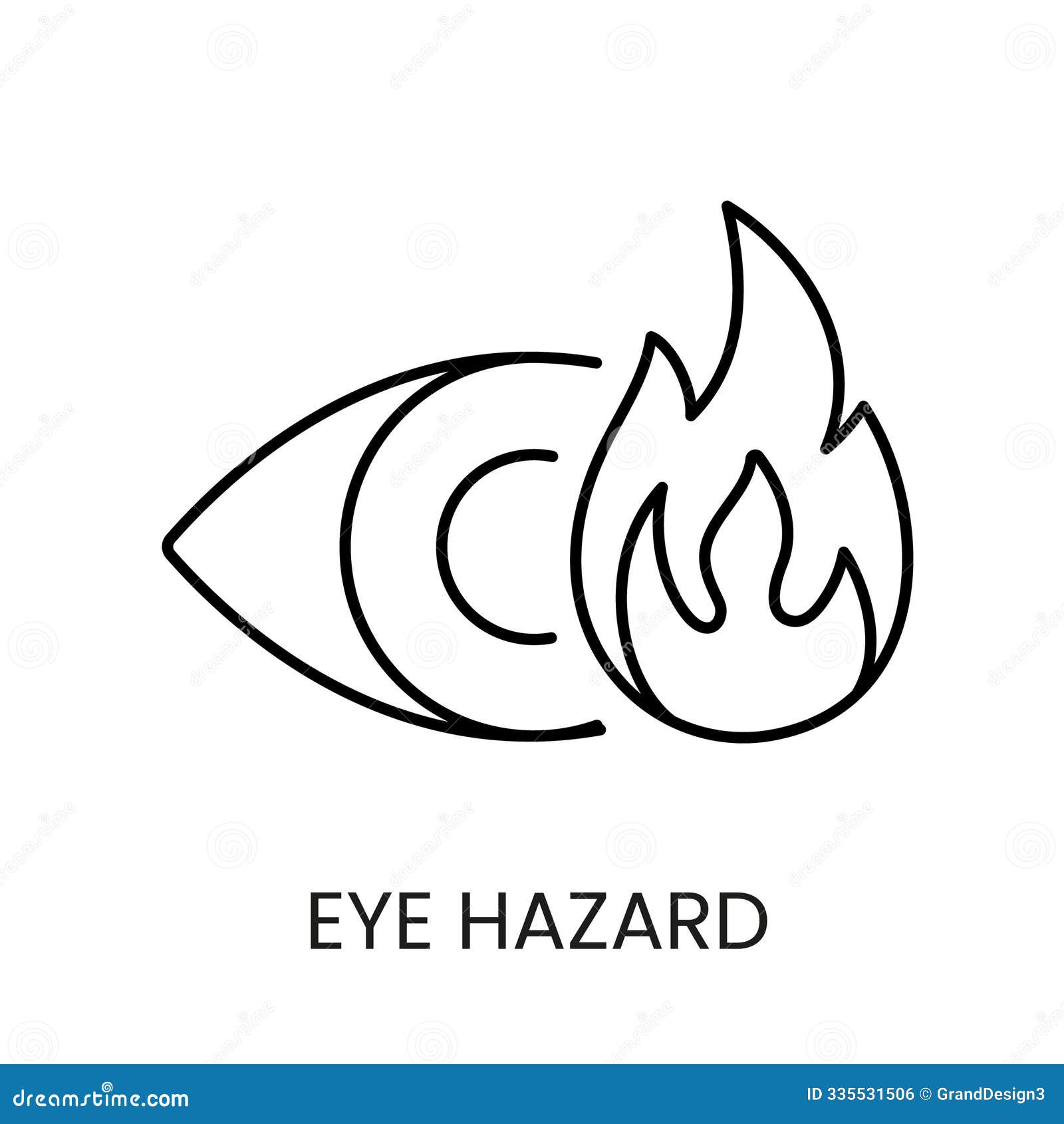 Eye Danger Line Icon Vector with Editable Stroke Stock Illustration ...