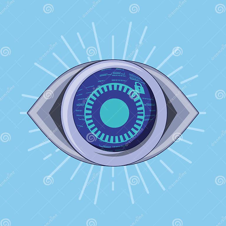 Eye data privacy icon stock vector. Illustration of cyber - 129369757