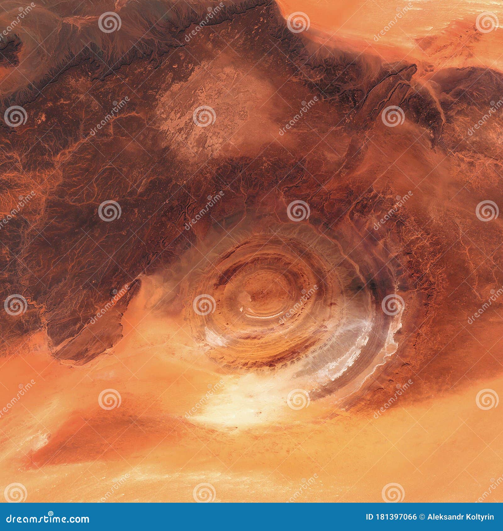 Eye of the Desert Geological Structure of Rishat, Satellite Image ...