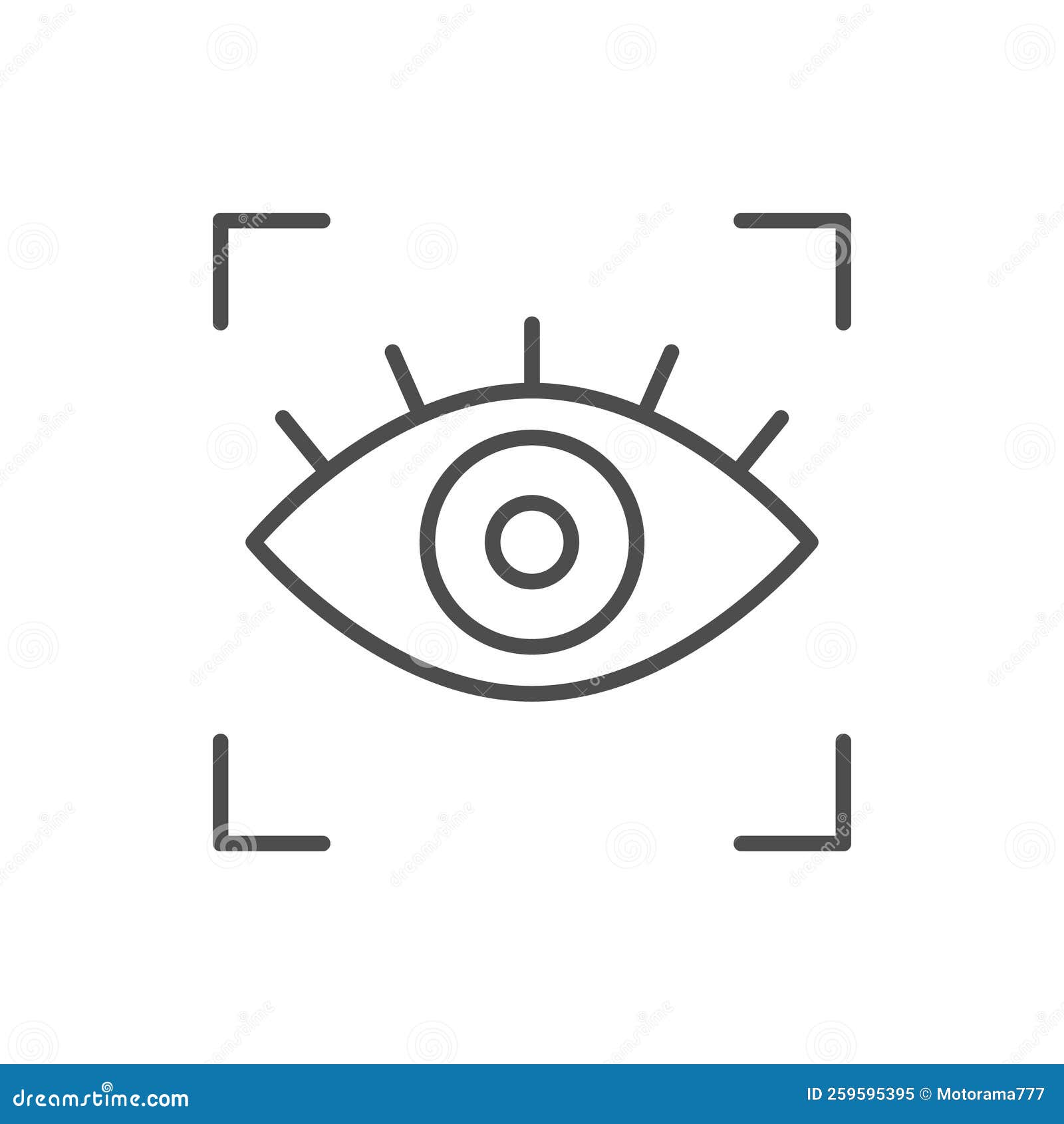 Eye Detection Line Outline Icon Stock Vector - Illustration of viewer ...
