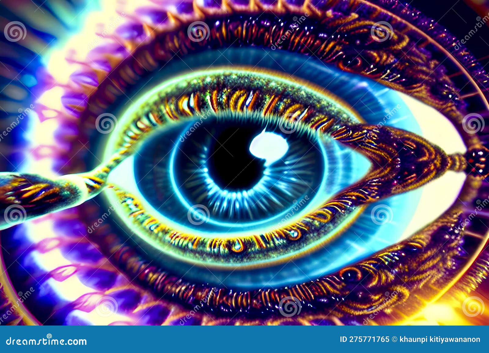 Eye of the Devil. 3D Surreal Illustration Stock Illustration ...