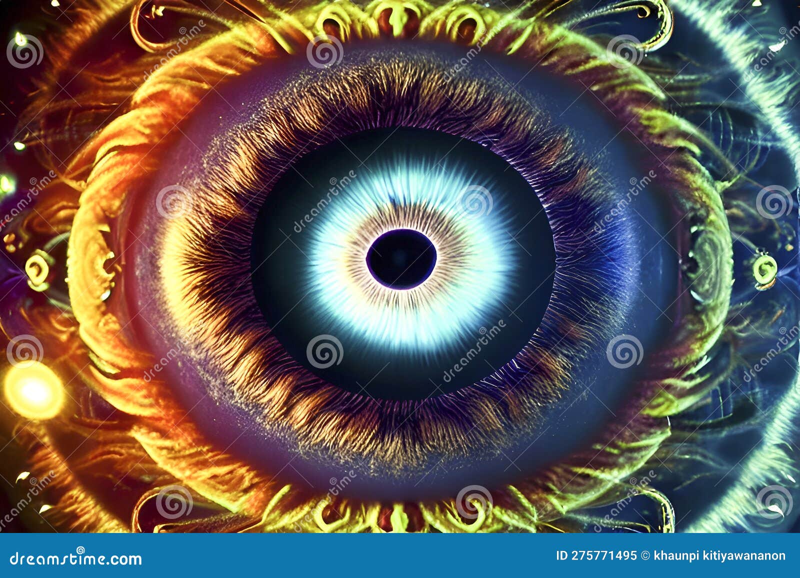 Eye of the Devil. 3D Surreal Illustration Stock Illustration ...