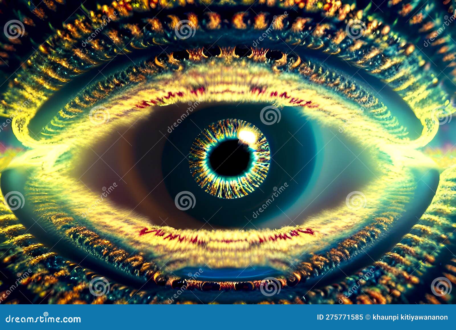 Eye of the Devil. 3D Surreal Illustration Stock Illustration ...