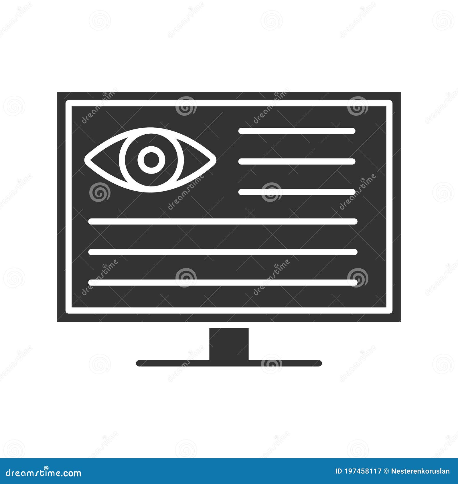Eye Diagnostic Computer Glyph Icon Stock Vector - Illustration of ...