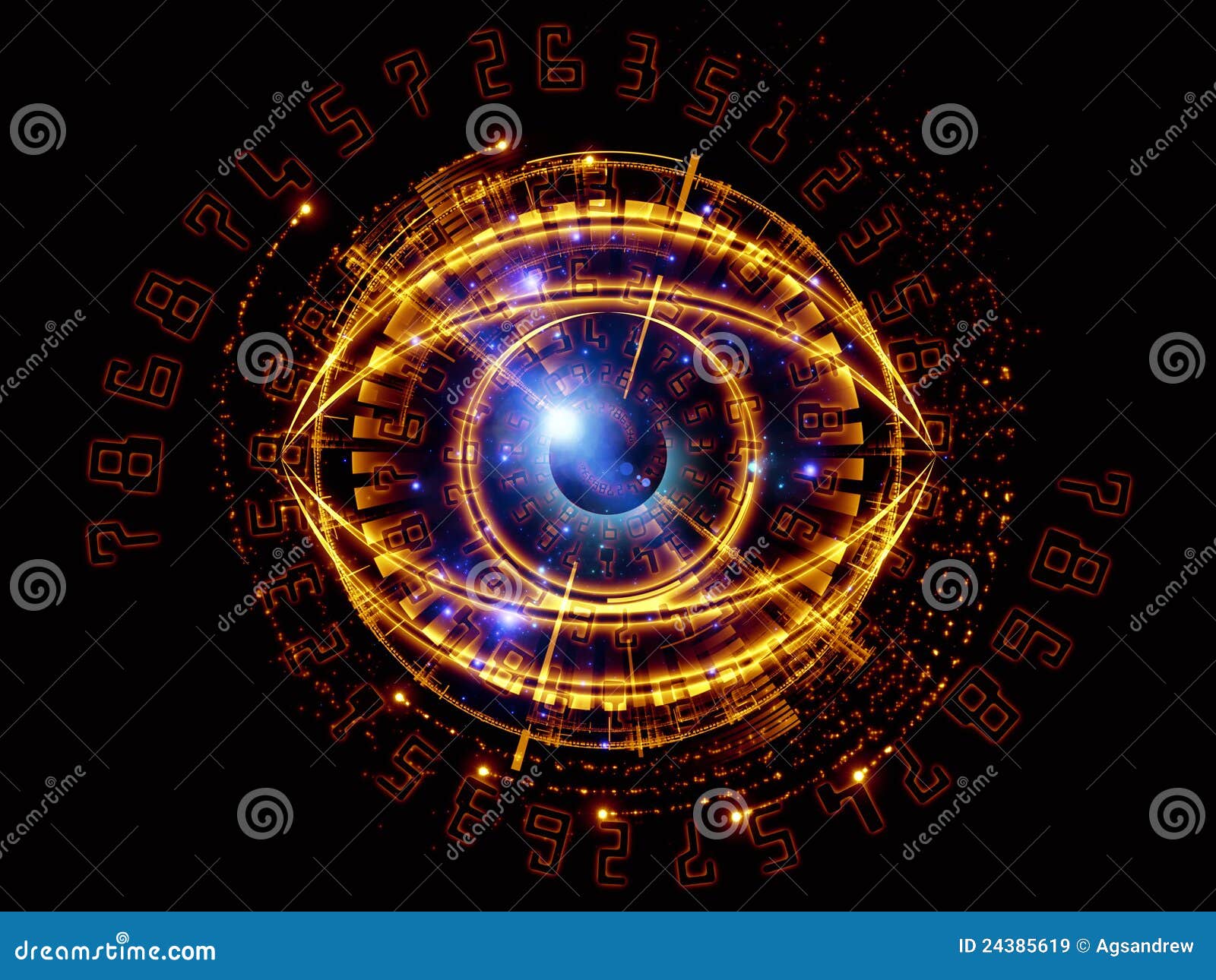 Eye of digits stock illustration. Illustration of stare - 24385619