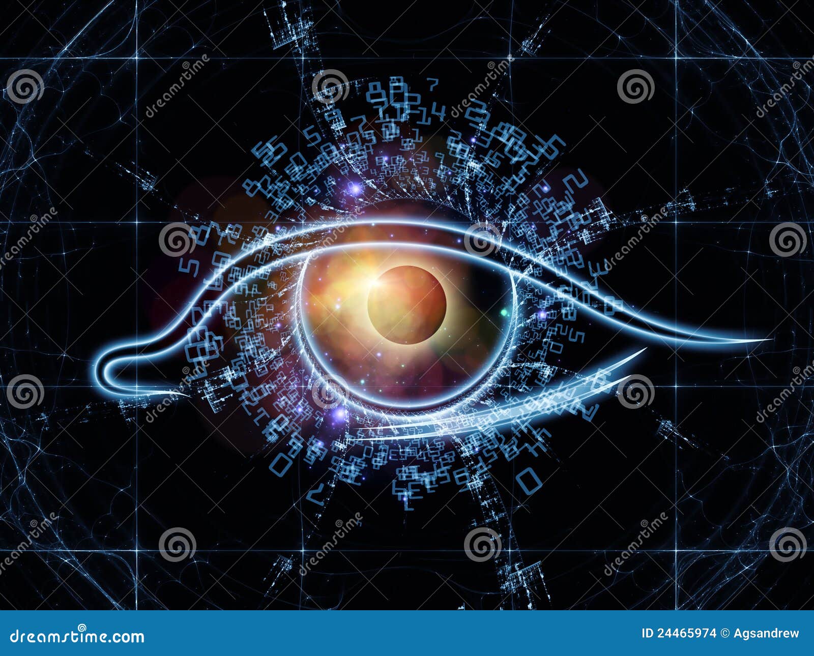 Eye of digits stock illustration. Illustration of center - 24465974