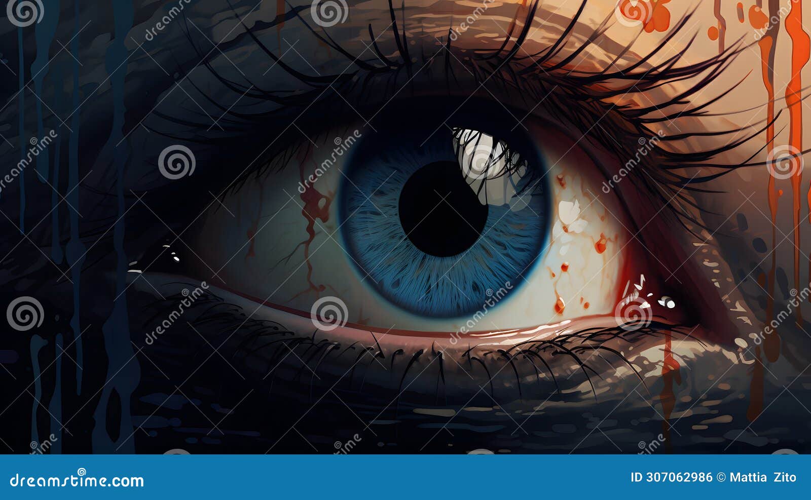 An Eye Distorted by War stock photo. Image of color - 307062986